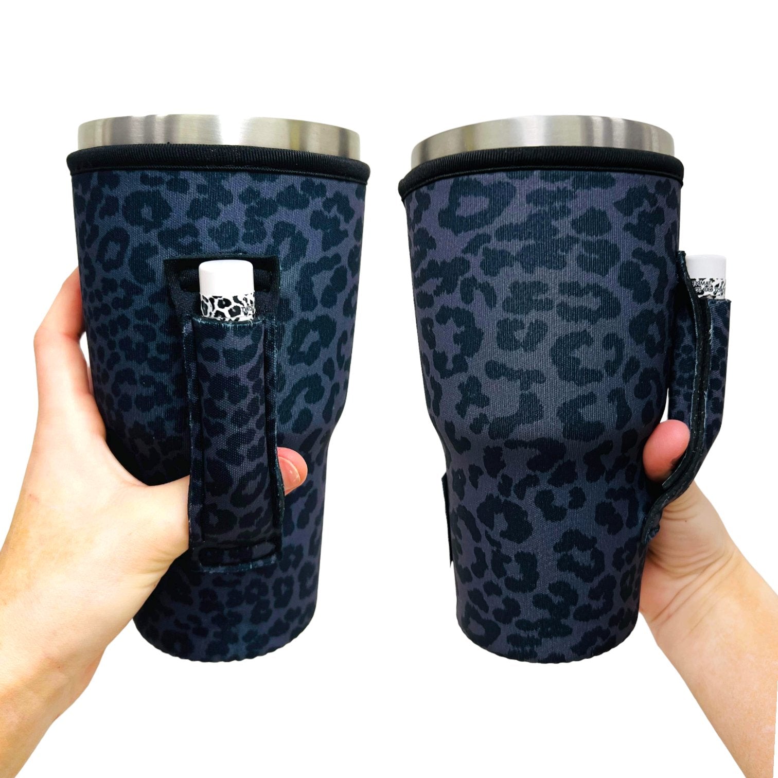 Black Leopard 30oz Tumbler Handler™ – Drink Handlers